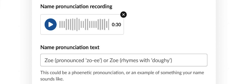 Slack now supports name pronunciation options in user profiles