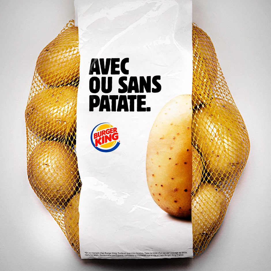 Burger King hands out bags of potatoes to help French farmers
