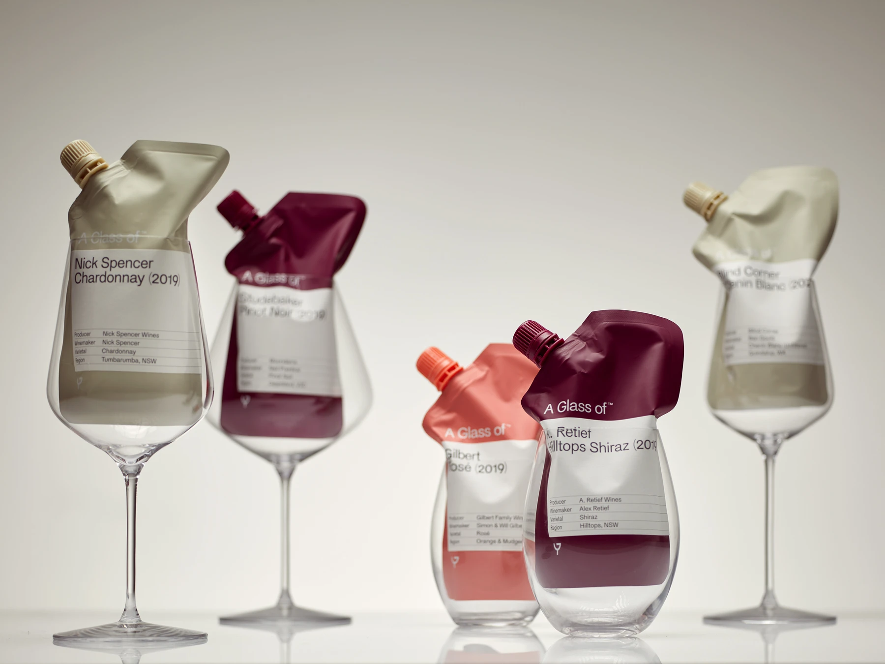 Wine by the glass, in single-serve pouches