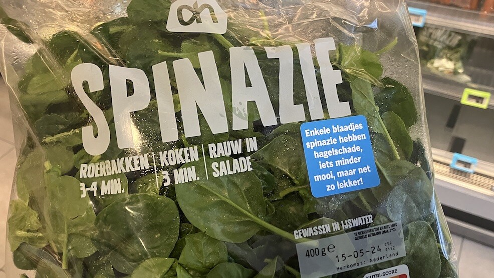 Hail-marked spinach hits grocer's shelves, with a norm-nudging label ...