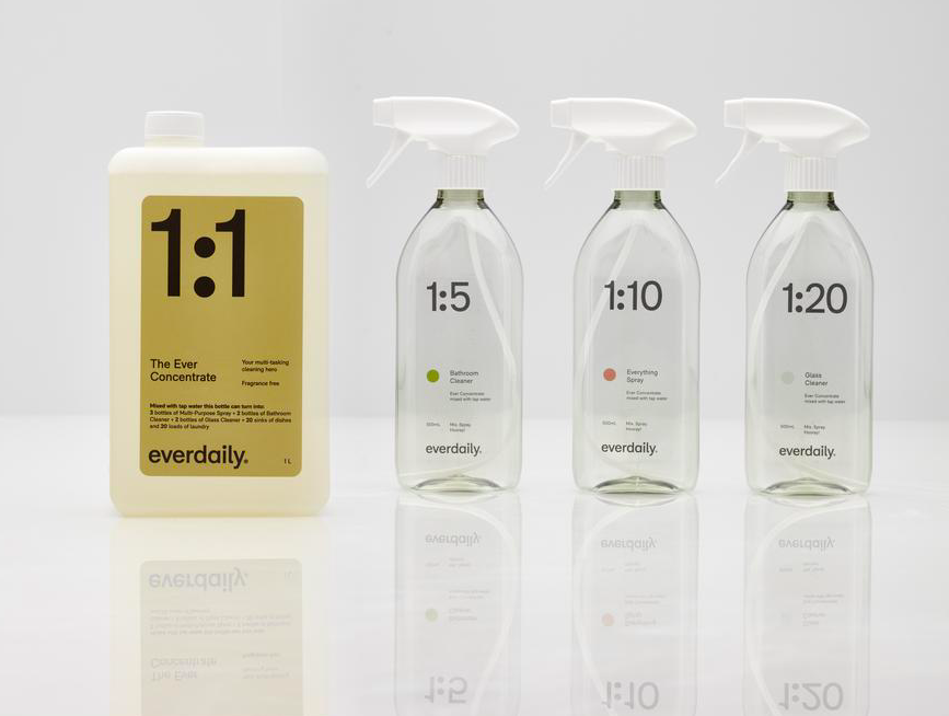 All-in-one household cleaner's function depends on its dilution