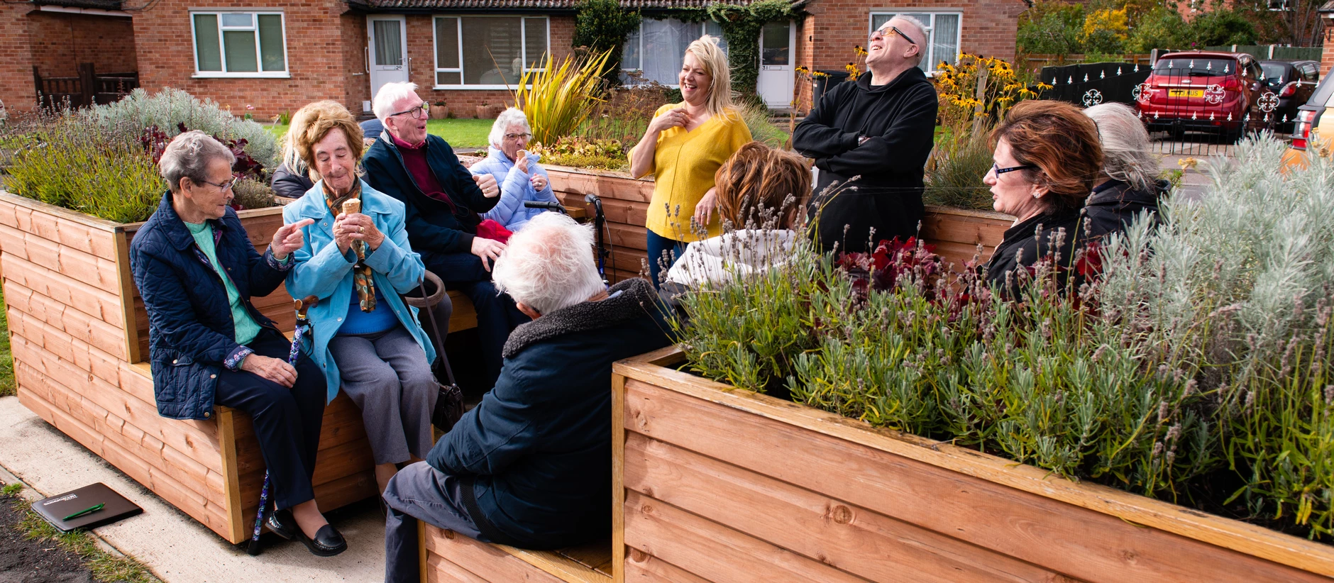 The Friendly Bench uses its large bench and activities to build ...