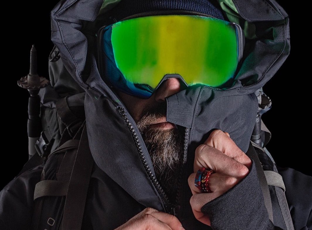 On climb in Argentina, testing prototype parka filled with human hair